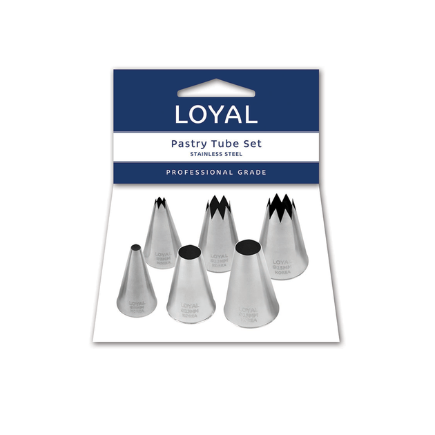 Pastry Tube Set of 6 5mm/13mm/15mm Plain and Plain Star | Chefs' Warehouse